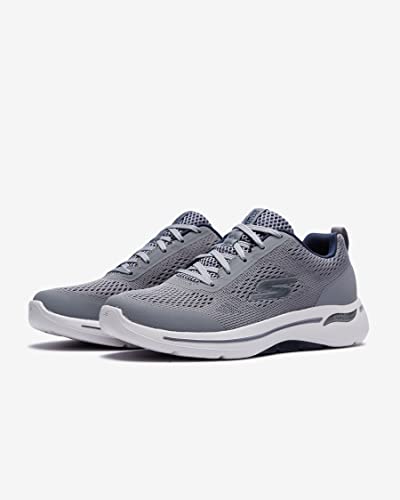 Skechers Men's Gowalk Arch Fit-Athletic Workout Walking Shoe with Air Cooled Foam Sneaker, Grey/Navy, 11.5 X-Wide