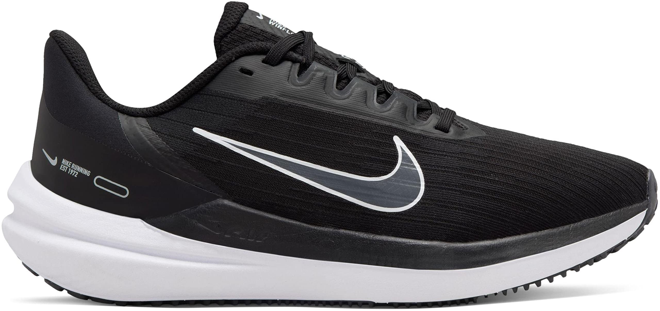 Nike Women's Air Winflo 9 Running Shoes, Black/White-Dk Smokey Grey, 8.5 M US