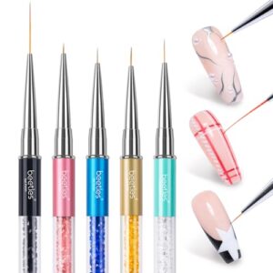 beetles gel polish nail art liner brushes 5pcs painting art design pen set diamond application rhinestone handle dotting drawing sizes 5 7 9 11 20mm nail art design gift for women