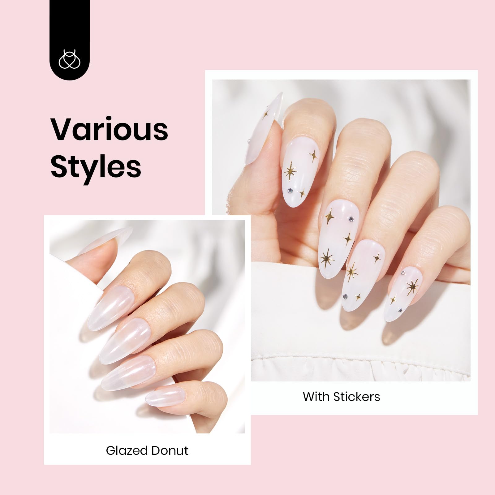 Beetles Neutral Gel Nail Polish 15ml Milky White Jelly Gel Polish Set Nude Color Translucent Nail Gel Soak Off UV LED Nail Lamp Jelly Sheer Gel Polish Nail Art Gel 0.5Oz