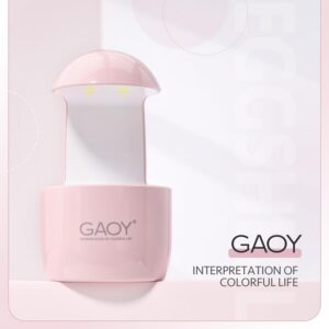 GAOY Mini UV Light for Gel Nails, Small Nail Cure Light, Eggshell LED Nail Lamp, USB Nail Dryer for Fast Curing, Pink