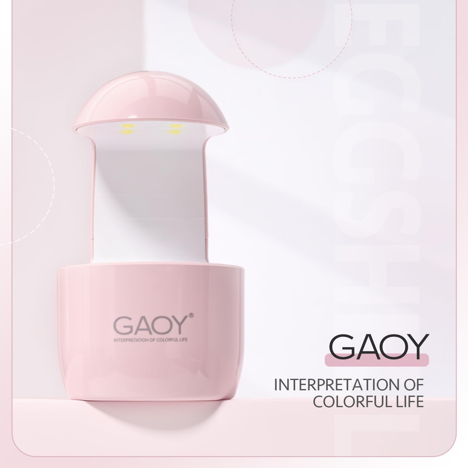 GAOY Mini UV Light for Gel Nails, Small Nail Cure Light, Eggshell LED Nail Lamp, USB Nail Dryer for Fast Curing, Pink