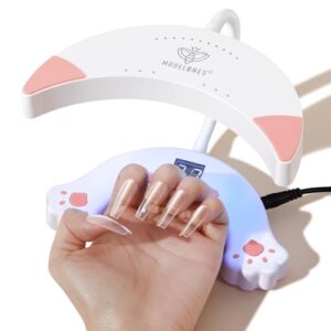 modelones uv led nail lamp, gooseneck uv lamp for gel x nails, 48w nail light for gel nail polish with 3 timers and lcd display, uv light for gel nails, usb led nail lamp for fast curing