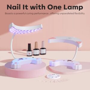 Modelones UV LED Nail Lamp, Gooseneck UV Lamp for Gel x Nails, 48W Nail Light for Gel Nail Polish with 3 Timers and LCD Display, UV Light for Gel Nails, USB LED Nail Lamp for Fast Curing