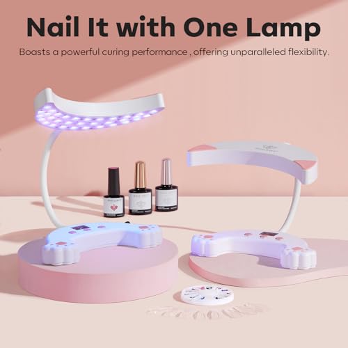 Modelones UV LED Nail Lamp, Gooseneck UV Lamp for Gel x Nails, 48W Nail Light for Gel Nail Polish with 3 Timers and LCD Display, UV Light for Gel Nails, USB LED Nail Lamp for Fast Curing