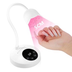 makartt uv nail lamp, mini uv light for gel nails polish luminoza 10w rechargeable led nail light nail dryer with 4 timers & auto sensor, fast curing goosenecks uv lamp for home nail diy manicure