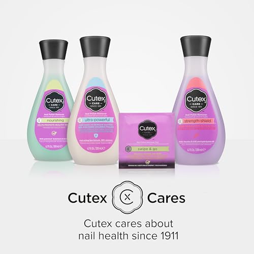 Cutex Nail Polish Remover, Strength Shield, Leaves Nails Looking Healthy, Contains Vitamins E, B5 & Hydrolyzed Silk, 6.76 Fl Oz