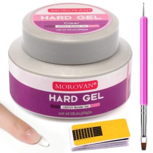 Morovan LED/UV Hard Gels Builder Nail Gel Extension Strengthen UV Art Manicure Set with Forms