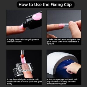 10 PCS Nail Tips Clip for Quick Building Extension Nail Plastic Finger Extension UV LED Builder for DIY Manicure Nail Art