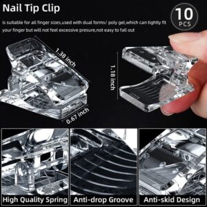 10 PCS Nail Tips Clip for Quick Building Extension Nail Plastic Finger Extension UV LED Builder for DIY Manicure Nail Art