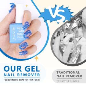 Gel Nail Polish Remover, Peel off in 3-5 Min, Quick & Easy Removes Gel Nail & Acrylic Nails with Sponge Nail File + Nail Polish Scraper, Do Not Hurt Your Nails