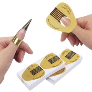 ahier gold horseshoe nail forms, 200pcs nail extension tips and uv gel guide stickers