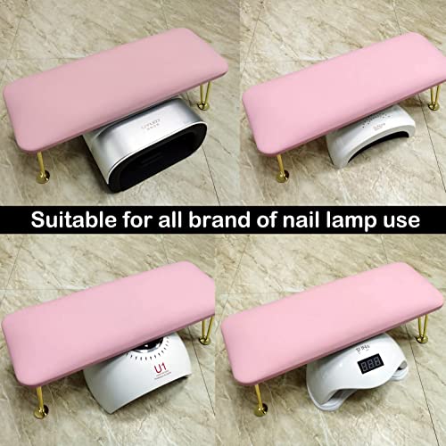 Nail Arm Rest for Nail Tech, Soft Nail Hand Rest Cushion Stand Manicure Hand Rest Pillow for Acrylic Nails, Professional Large Size Nail Tech Arm Rest (Pink)