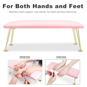 Nail Arm Rest for Nail Tech, Soft Nail Hand Rest Cushion Stand Manicure Hand Rest Pillow for Acrylic Nails, Professional Large Size Nail Tech Arm Rest (Pink)