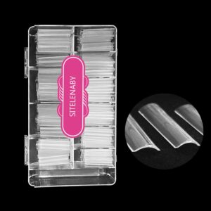 no c curve xxl square nail tips-clear acrylic nails square shape nail tips sitelenaby 500 pcs flattened half cover false nails for nail salons and diy french abs nail tips (xxl long sqare no c curve)