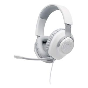 jbl quantum 100 - wired over-ear gaming headphones - white, large