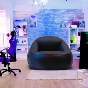 Mason Moon Bean Bag Chairs for Adults - 3FT - Cozy Big Bean Bag Chair - Lounging Dorm Chair - Round Black Floor Chair - Gaming Bean Bag Chair for Teens - Cover Only