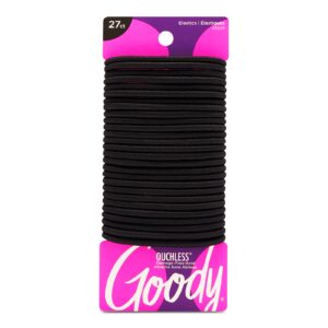 goody ouchless womens elastic hair tie - 27 count, black - 4mm for medium hair- hair accessories for women perfect for long lasting braids, ponytails and more - pain-free (packaging may vary)