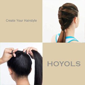 HOYOLS Soft Thick Seamless Cotton Hair Ties, Ponytail Scrunchies Head bands No Damage Crease for Women Girls Kids Ponytail Holder 100 Pieces (Brunette Brown Set)