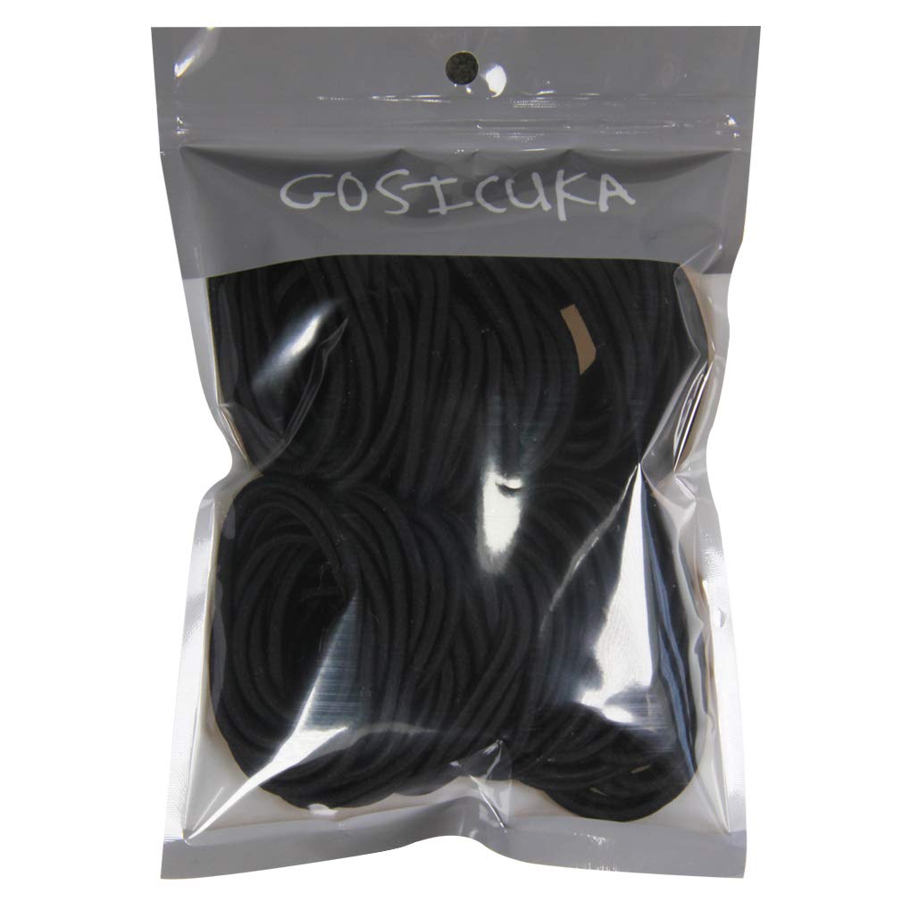 GOSICUKA 120 Pieces Black Hair Ties for Thick and Curly Hair Ponytail Holders Hair Elastic Band for Women or Men(4mm)