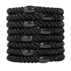 l. erickson grab & go ponytail holders, black, set of eight - exceptionally secure with gentle hold