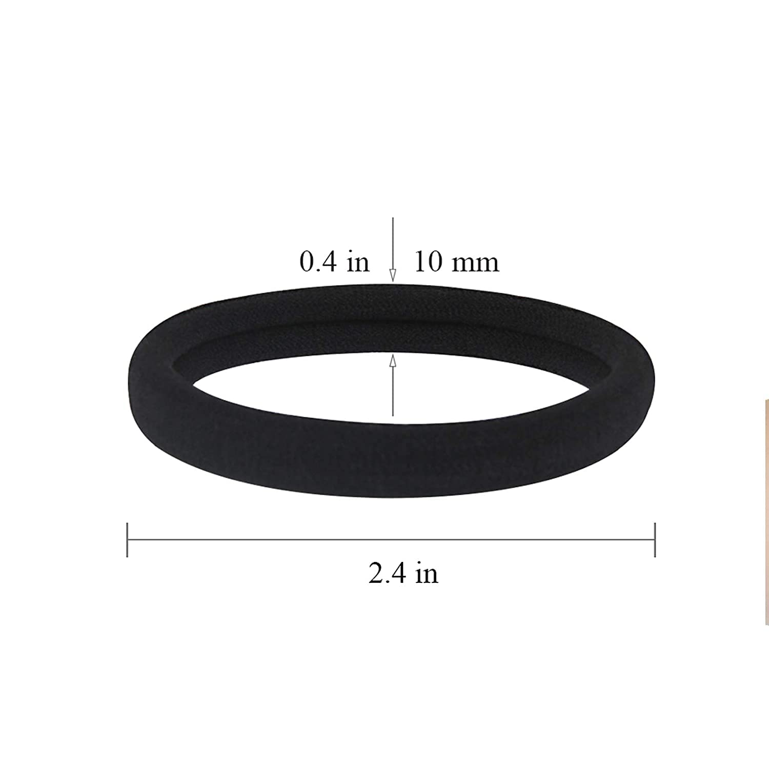 20 PCS Large Hair Ties for Thick Hair Black Hair Bands for Women Men and Girls No Damage Stretchy Ponytail Holders for Braids (5 cm in Diameter, 1 cm in Width)