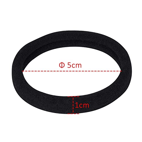 20 Pieces Large Stretch Hair Ties Hair Bands Ponytail Holders Headband for Thick Heavy and Curly Hair (Black, 5 cm in Diameter, 1 cm in Width)