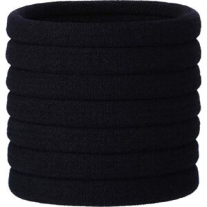 20 pieces large stretch hair ties hair bands ponytail holders headband for thick heavy and curly hair (black, 5 cm in diameter, 1 cm in width)