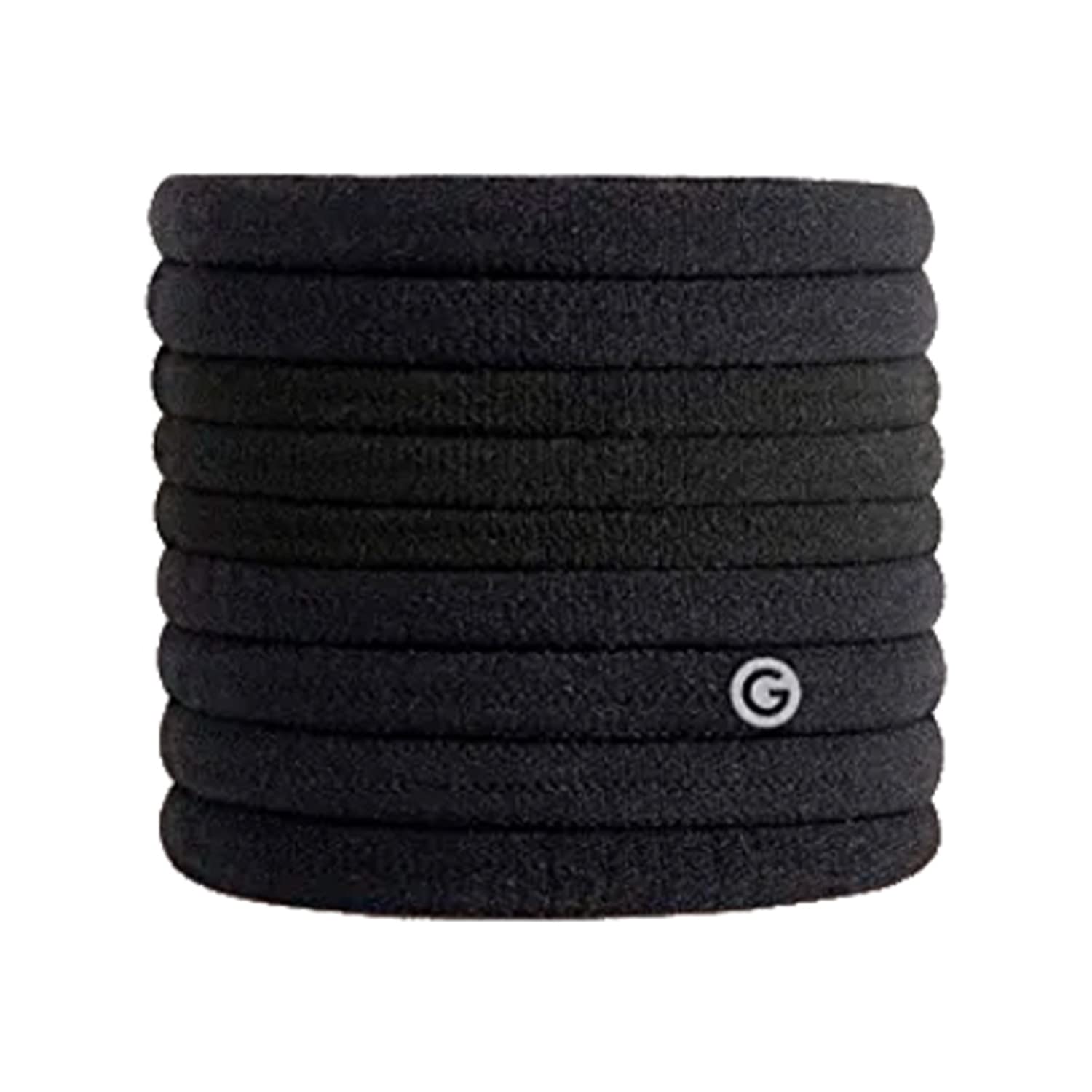 Gimme Beauty - Fine Hair Ties - Black Onyx - Seamless, No Break Microfiber Elastic Hair Ties - Firm Yet Gentle Hair Accessories with All Day Hold + No Snagging, Dents, or Breakage (12 Count)