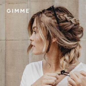 Gimme Beauty - Fine Hair Ties - Black Onyx - Seamless, No Break Microfiber Elastic Hair Ties - Firm Yet Gentle Hair Accessories with All Day Hold + No Snagging, Dents, or Breakage (12 Count)