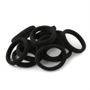 xima 60pcs nylon elastic hair ties hair ties bands rope no crease elastic fabric large stretch ponytail holders (60pcs-black(ht007-20))