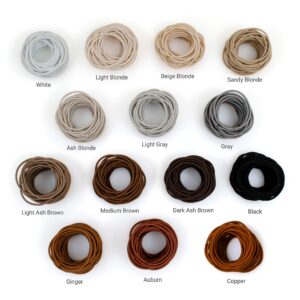 Heliums Thin Hair Elastics - Beige Blonde - 2mm Hair Ties for Thin Hair, 1.75 Inch, Medium Hold No Damage Ponytail Holders - 40 Count