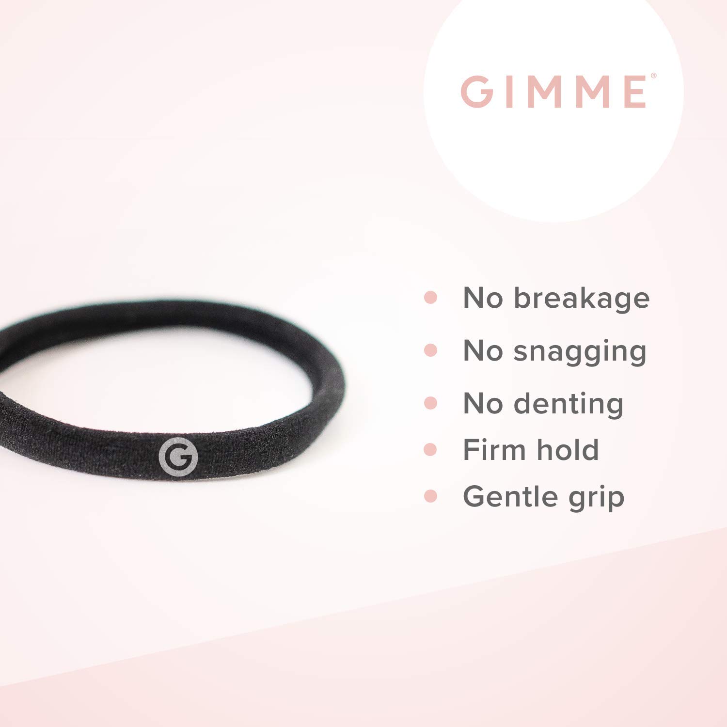 Gimme Beauty - Fine Hair Ties - No Damage Hair Bands - Neutral - Seamless Microfiber Elastics - Hair Accessories With All Day Hold - No Snagging, Dents, or Breakage Hair Tie Pack (9 count)