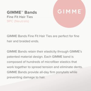 Gimme Beauty - Fine Hair Ties - No Damage Hair Bands - Neutral - Seamless Microfiber Elastics - Hair Accessories With All Day Hold - No Snagging, Dents, or Breakage Hair Tie Pack (9 count)