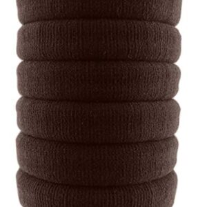 Styla Hair Pack of 6 Brown Wrinkle Free Elastic Bands for Thick, Curly and Wavy Hair, Seamless, Non-Slip, No Damage, Ponytail Design for Women and Men, Comfort