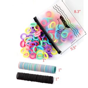 300 Pack Hair Ties BEoffer Baby Toddlers Girls Elastics Hair bands Black Colorful Small Rubber Bands Ponytail Pigtails Holders Not Harm to Hair (Color B)