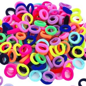 100 Pieces Elastic Hair Ties Mini Hair Bands Tiny Rubber Bands Colored Girls Ponytail Holders for Baby Kids