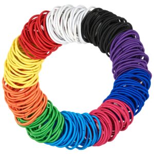 expressions 216-piece hair ties, 4mm hair elastics bright colors value pack, no metal hair bands for women, durable ponytail holders for thick hair, curly hair and all hair types