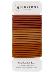 cyndibands hair ties for red hair- 4mm elastic ponytail holders - match your hair color bands - 24 count (redheads - auburn, ginger, copper)