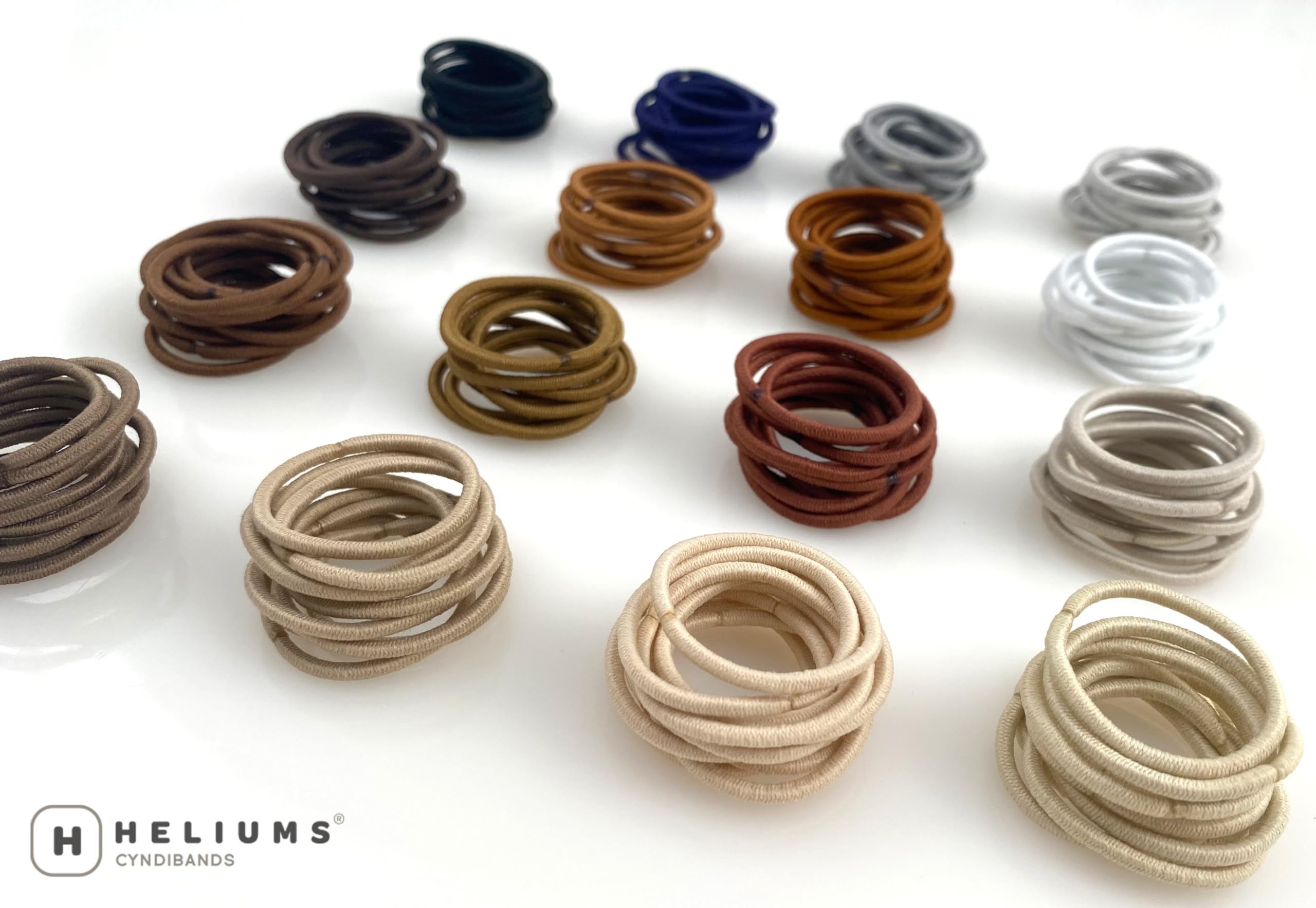 Heliums Small Hair Ties - Black - 1 Inch Hair Bands, 2mm Hair Elastics For Thin Hair and Kids - No Damage Ponytail Holders in Neutral Colors - 48 Count