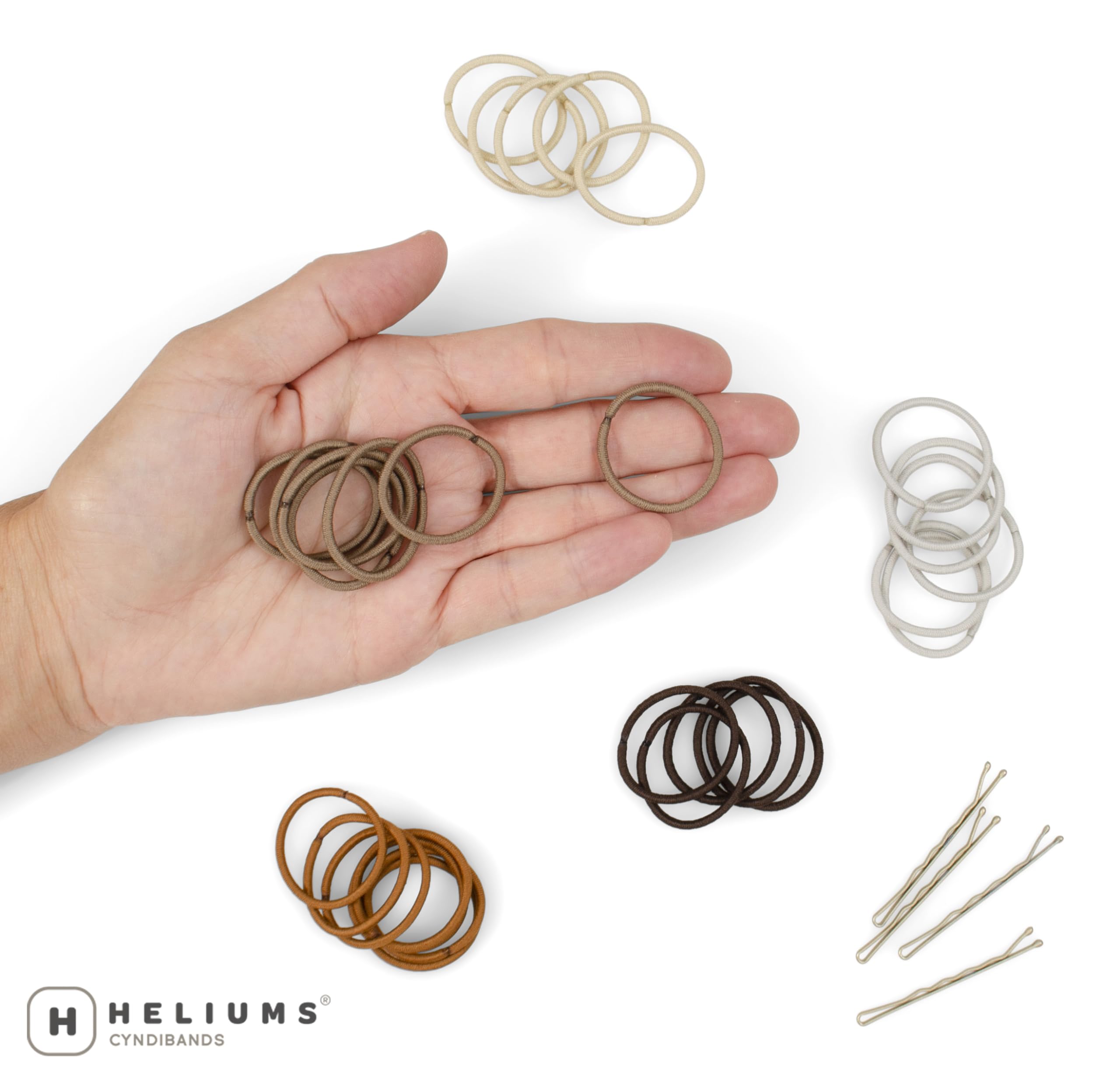 Heliums Small Hair Ties - Black - 1 Inch Hair Bands, 2mm Hair Elastics For Thin Hair and Kids - No Damage Ponytail Holders in Neutral Colors - 48 Count