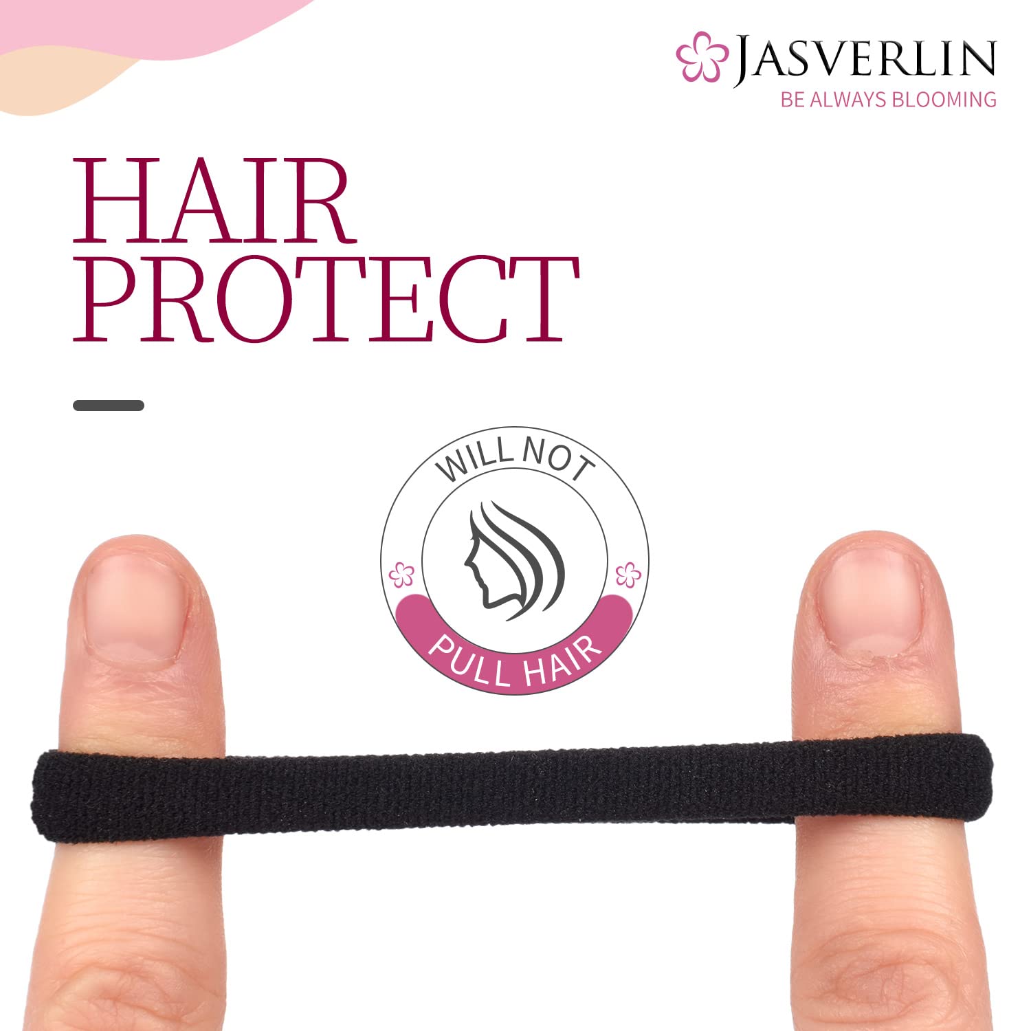 JASVERLIN Cotton Hair Ties Elastic Hair Bands, Seamless Ponytail Holders for Thick Curly Heavy Hair, Soft Fabric Hair Styling Accessories for Women Girl Men, 1.5-Inch 100pcs Assorted (Golden Horizon)