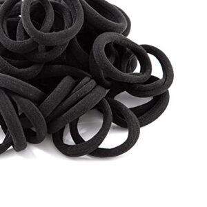 zborh 100pcs black hair ties for women, seamless hair bands, elastic ponytail holders, no damage for thick hair