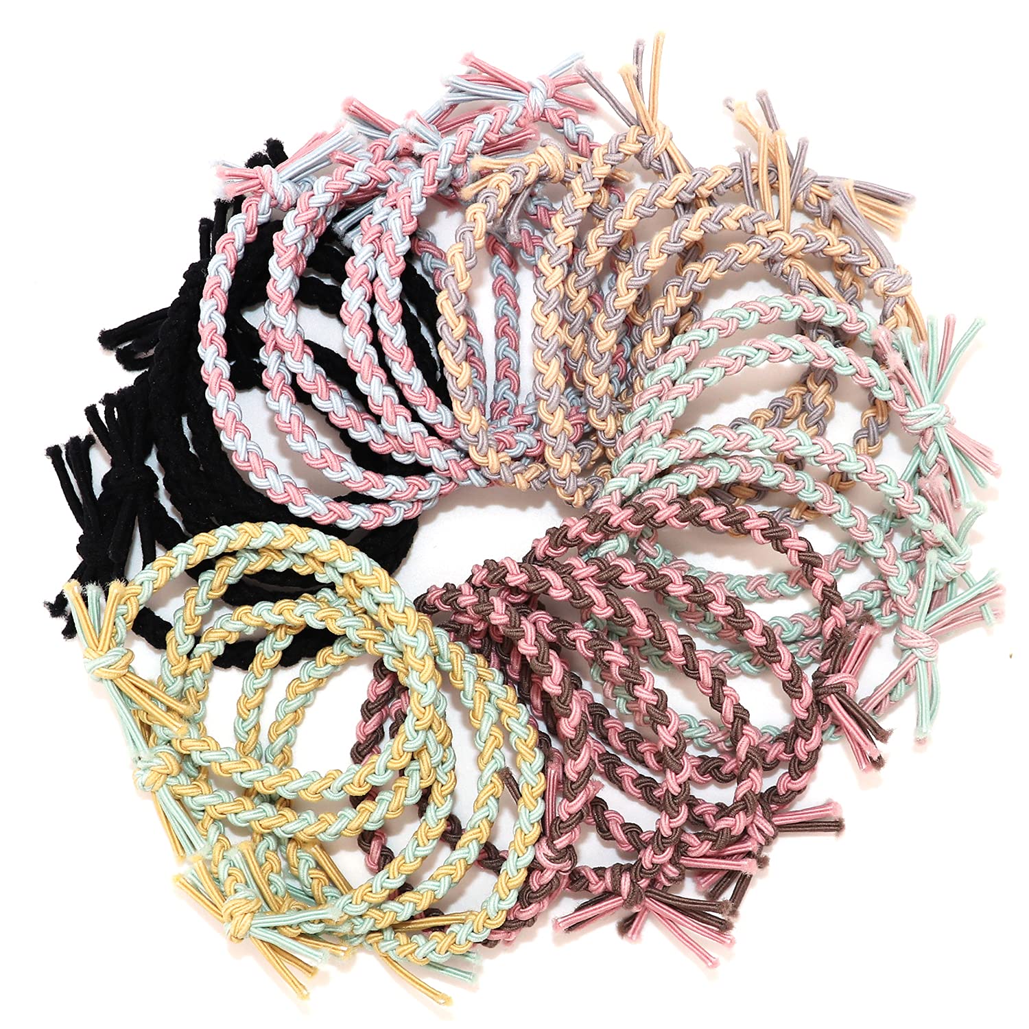 Cobahom 30 PCS Hair Elastics Hair Ties High Stretch Hair Band No Metal Hair Ties Ponytail Holders for Men Women