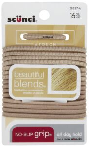 scunci, no damage elastic hair ties, blonde