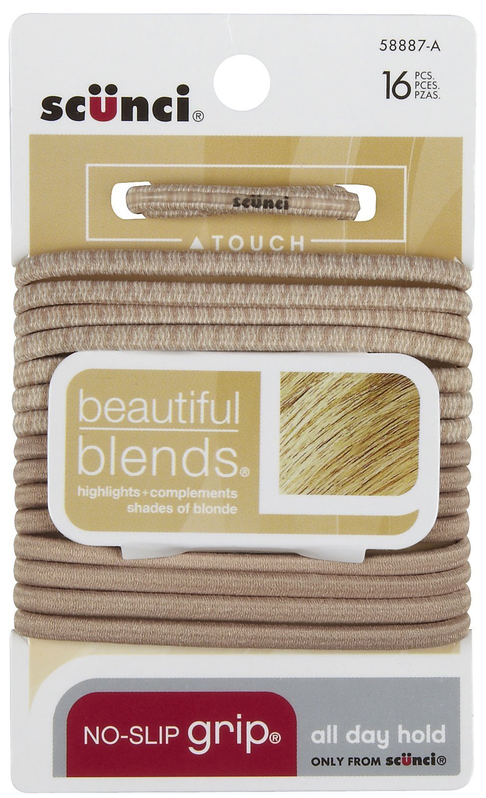 Scunci, No Damage Elastic Hair Ties, Blonde