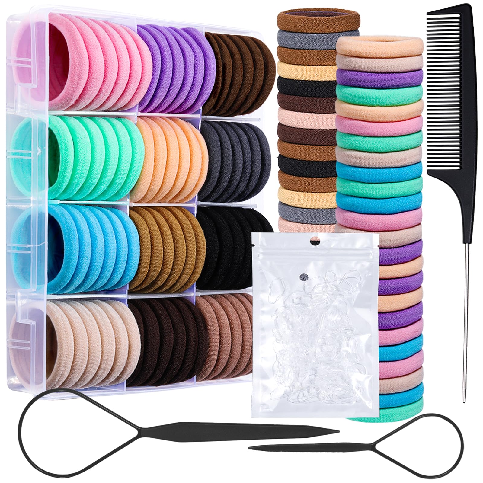 Teenitor Hair Ties,120pcs Thick Seamless Ponytail Holders, Hair Elastics & Ties for Women Thick Curly Hair