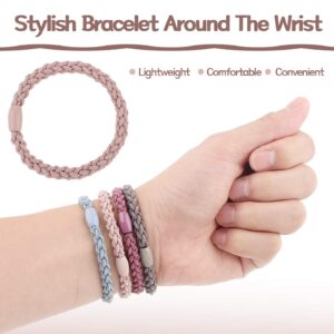 12 Pieces Cotton Hair Ties Braided Hair Bands Elastic Hair Ties Ropes Braided Ponytail Holders Hair Accessories for Women Girls Thick Heavy and Curly Hair (Mixed Colors)