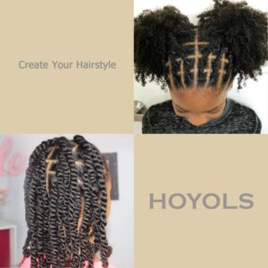 HOYOLS 3/4” Inches Black Hair Rubber Bands for Hair Ties Small Elastics Bands Large Hair Braiding Ponytail Holders for Baby Toddler Girls Kids Thick Hair Mini Bands No Damage 600pcs (M) Latex-Free