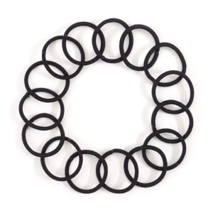 CÉLLOT 360PCS Black Elastic Hair Ties,2cm in Diameter No Crease Finger Rubber Hair Elastics,Small Thin Hair Ponytail Holders Hair Accessories for Women Girls Toddlers Kids